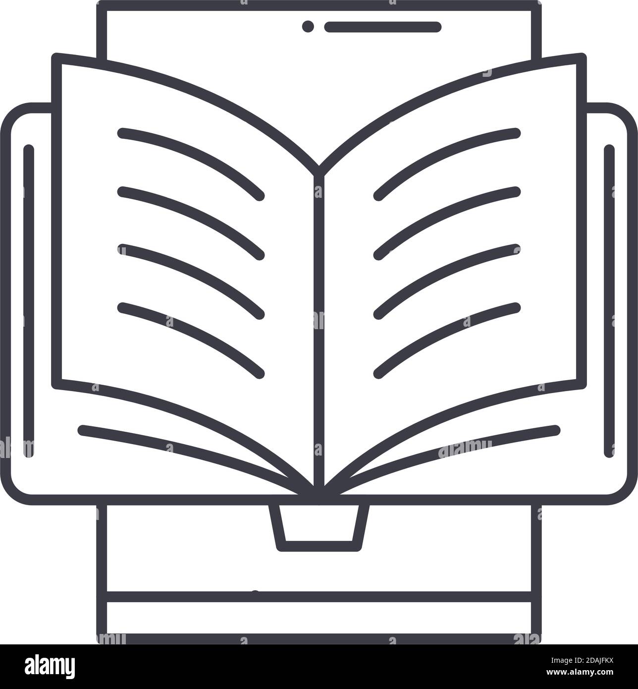 Book icon, linear isolated illustration, thin line vector, web design ...