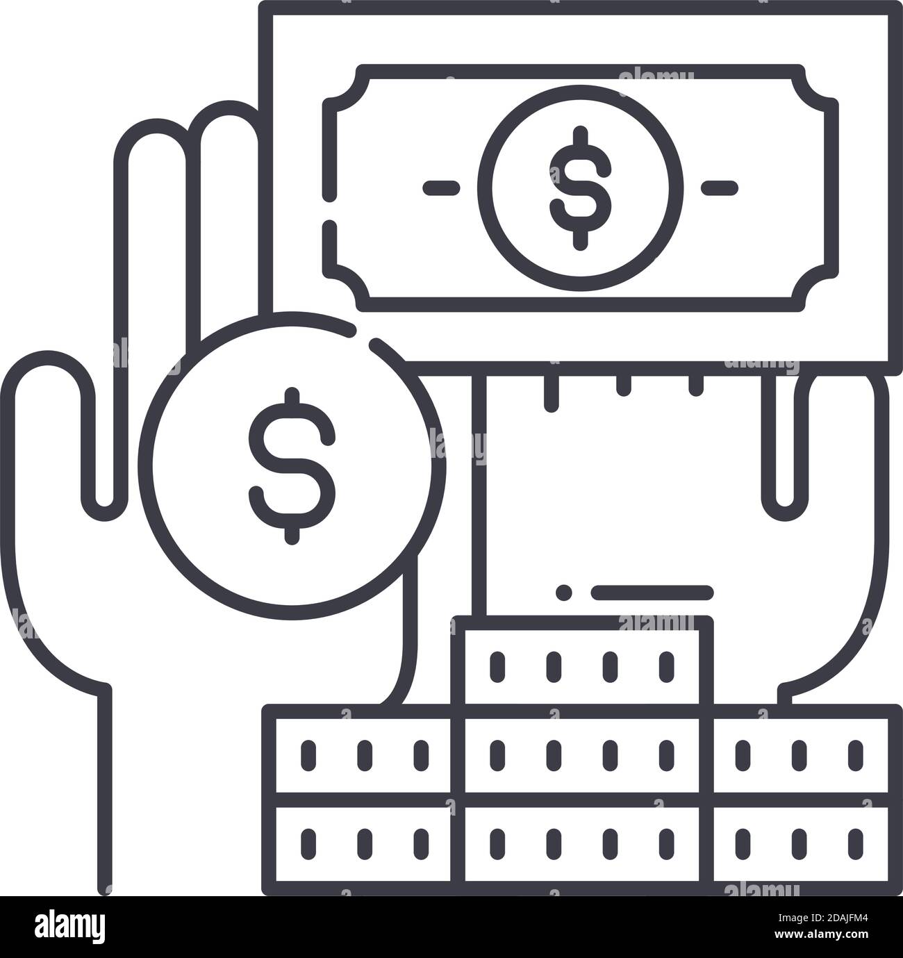 Budget concept icon, linear isolated illustration, thin line vector ...