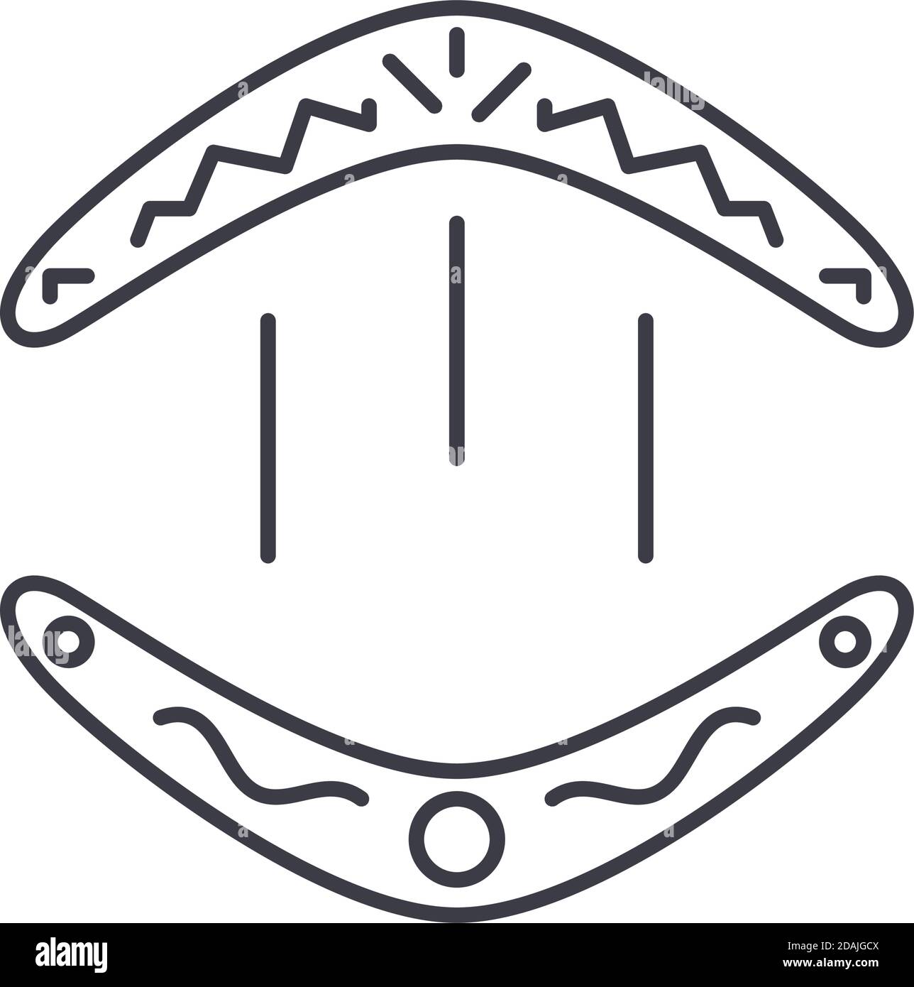 Boomerang icon, linear isolated illustration, thin line vector, web ...