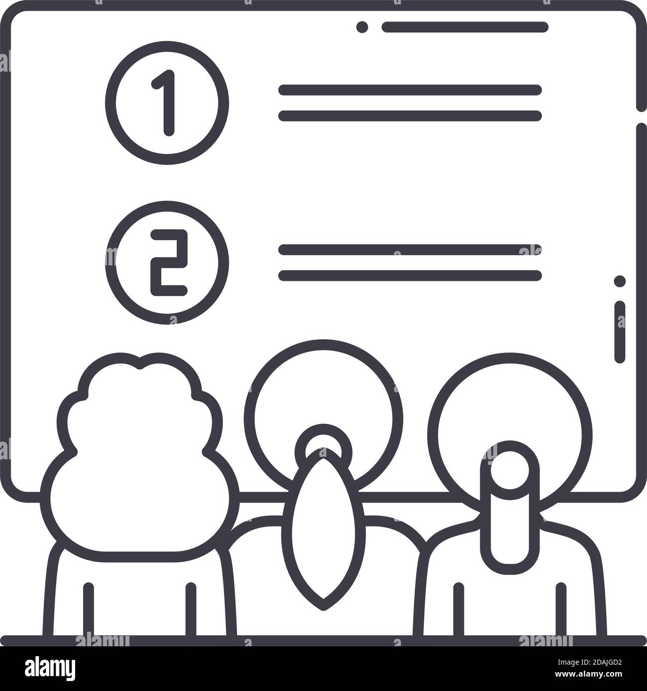 Business compliance icon, linear isolated illustration, thin line ...