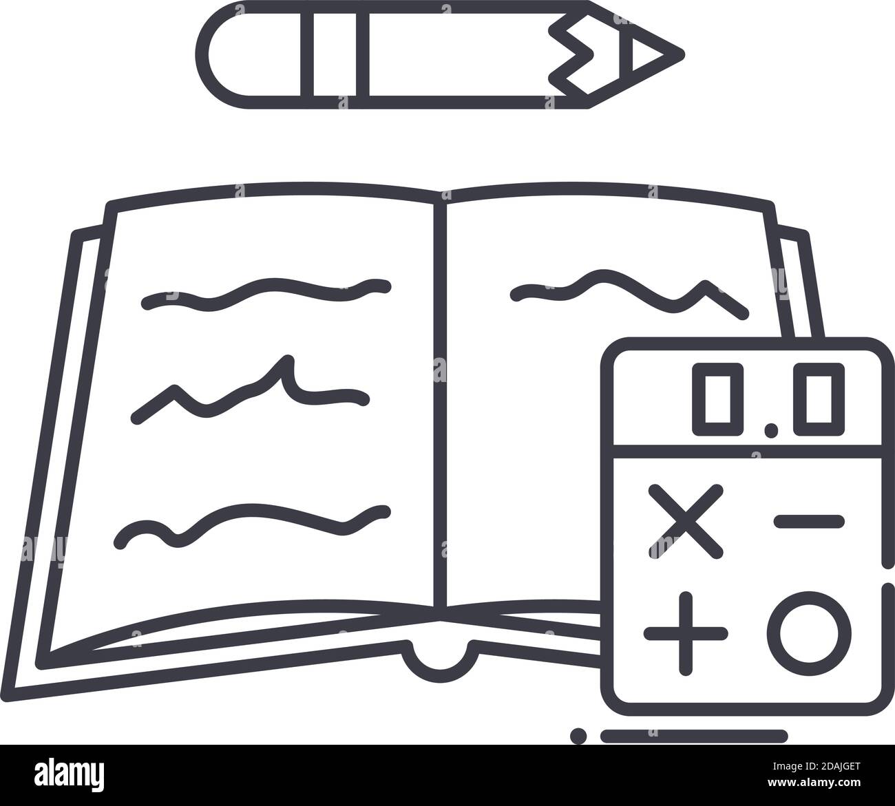 Bookkeeping icon, linear isolated illustration, thin line vector, web ...