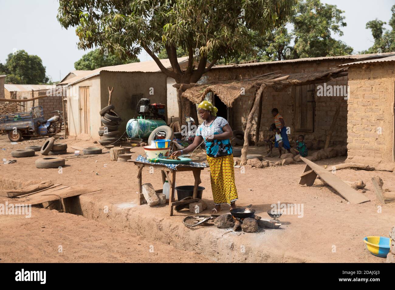 Tanga village, Selingue region, Mali, 27th April 2015; People were ...