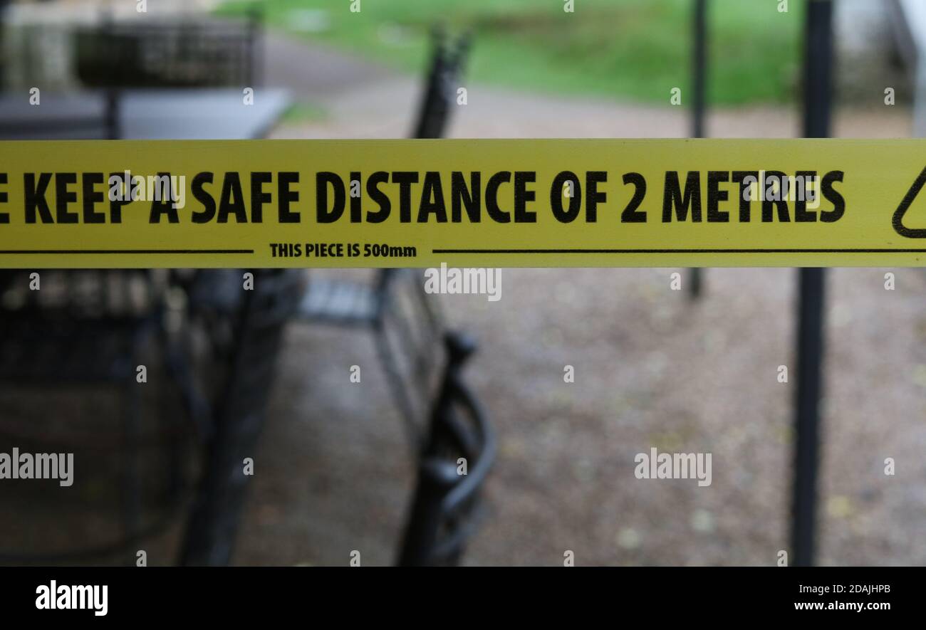 Social distance warning during coronavirus pandemic warning people to ...