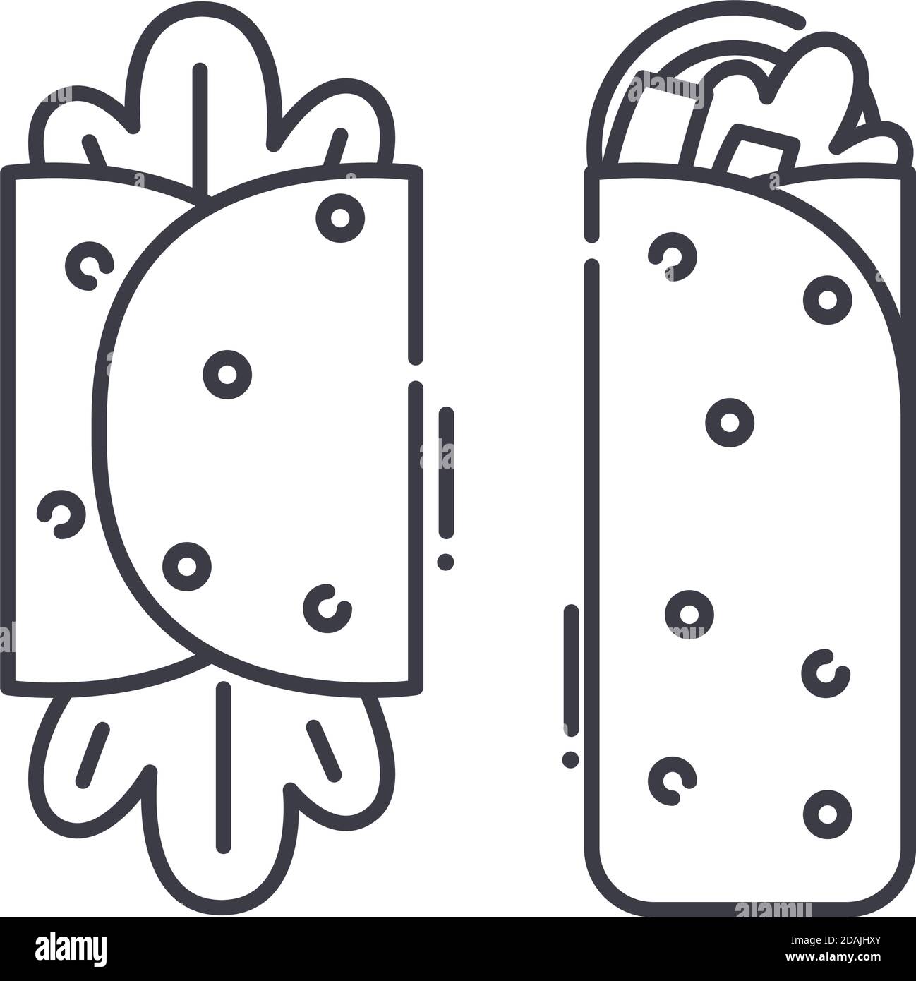 Burrito concept icon, linear isolated illustration, thin line vector ...