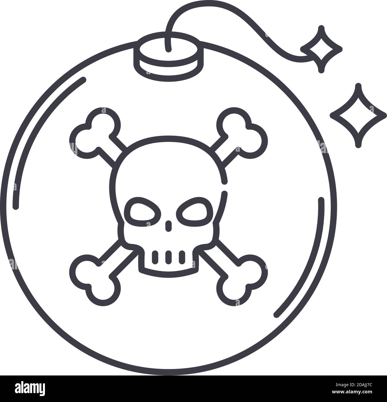 Bomb icon, linear isolated illustration, thin line vector, web design ...
