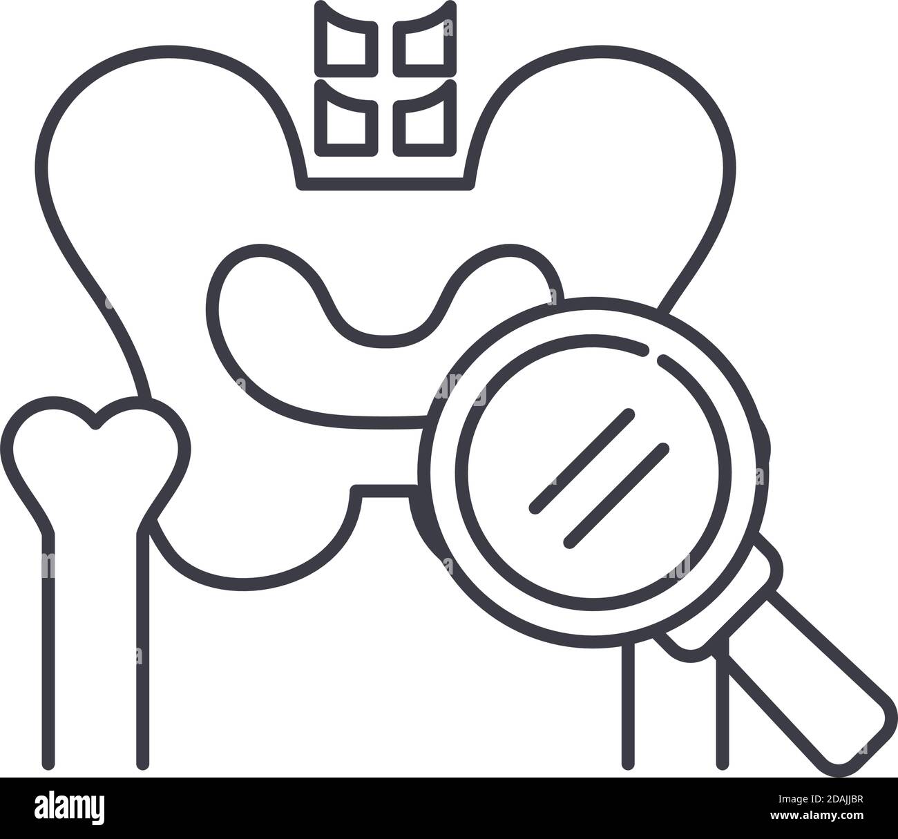 Bone densitometry icon, linear isolated illustration, thin line vector ...