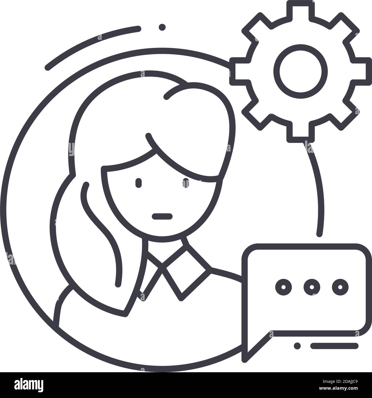 Business competency icon, linear isolated illustration, thin line ...