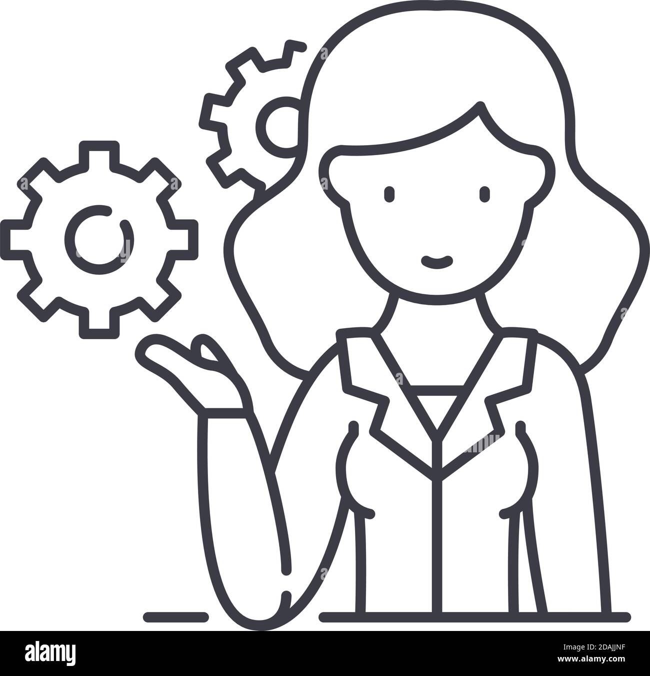 Business operations icon, linear isolated illustration, thin line ...