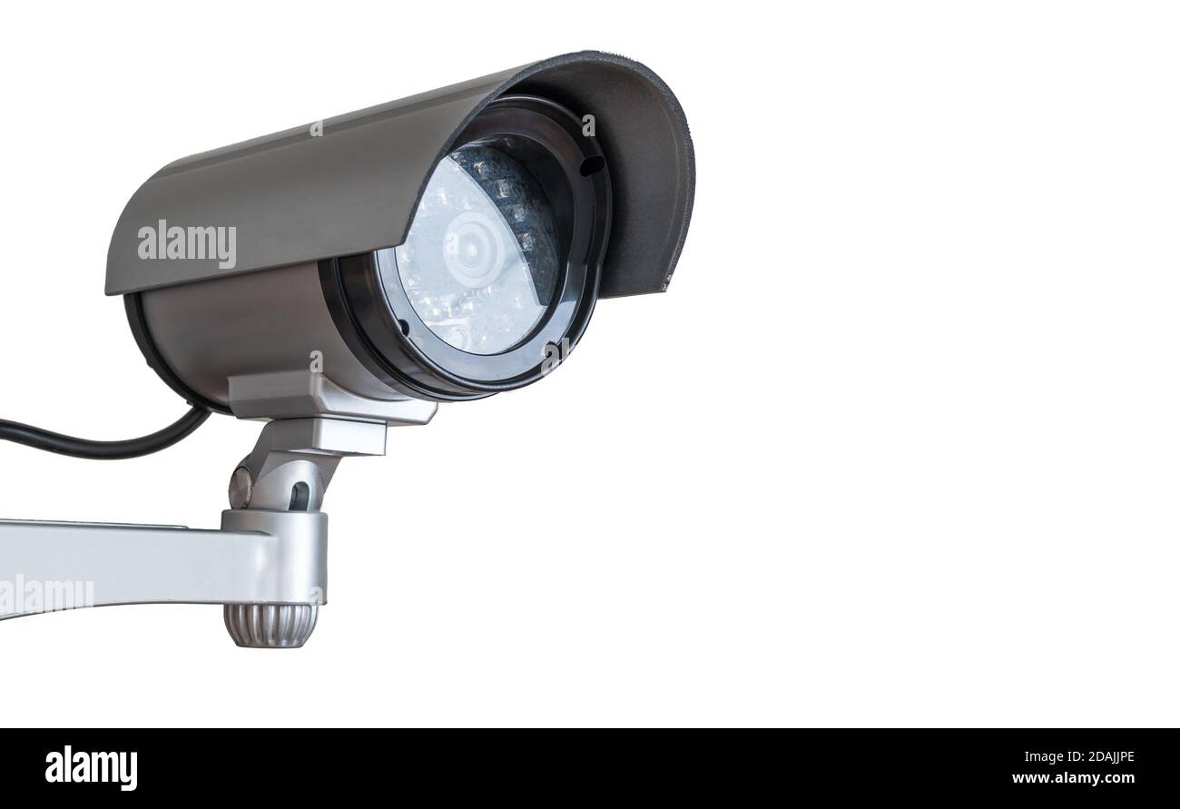 Security CCTV camera isolated on white background Stock Photo - Alamy