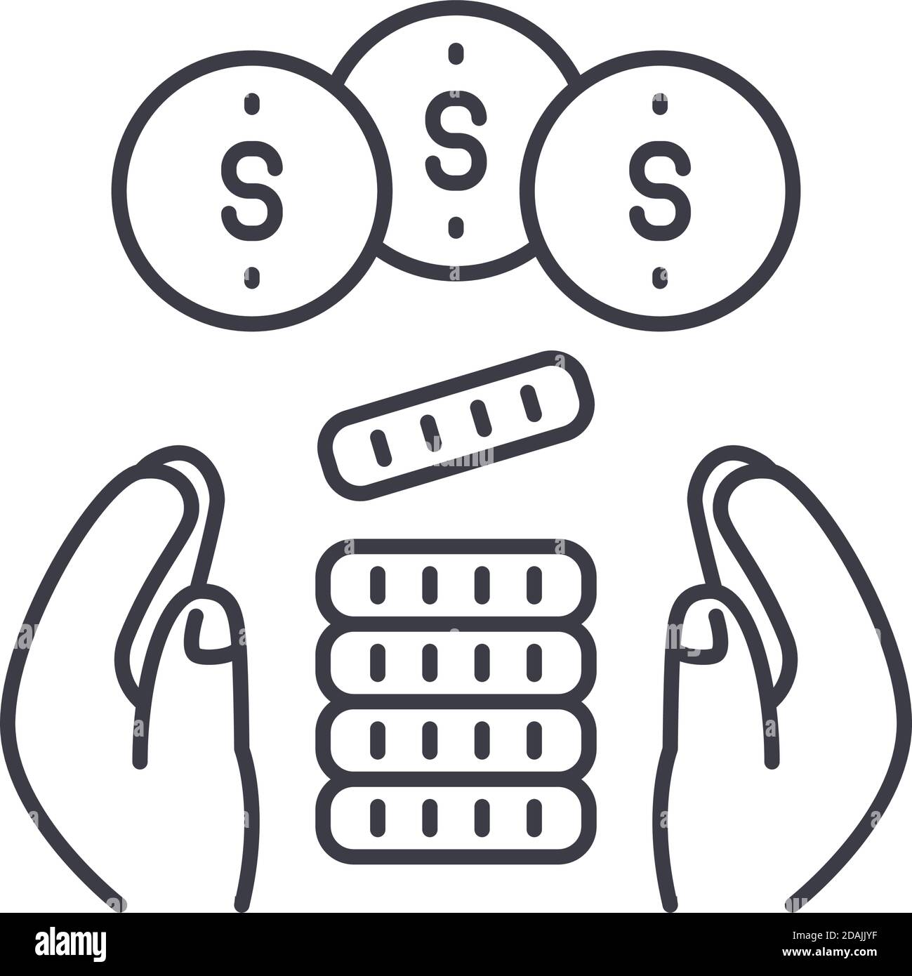 Budget icon, linear isolated illustration, thin line vector, web design ...