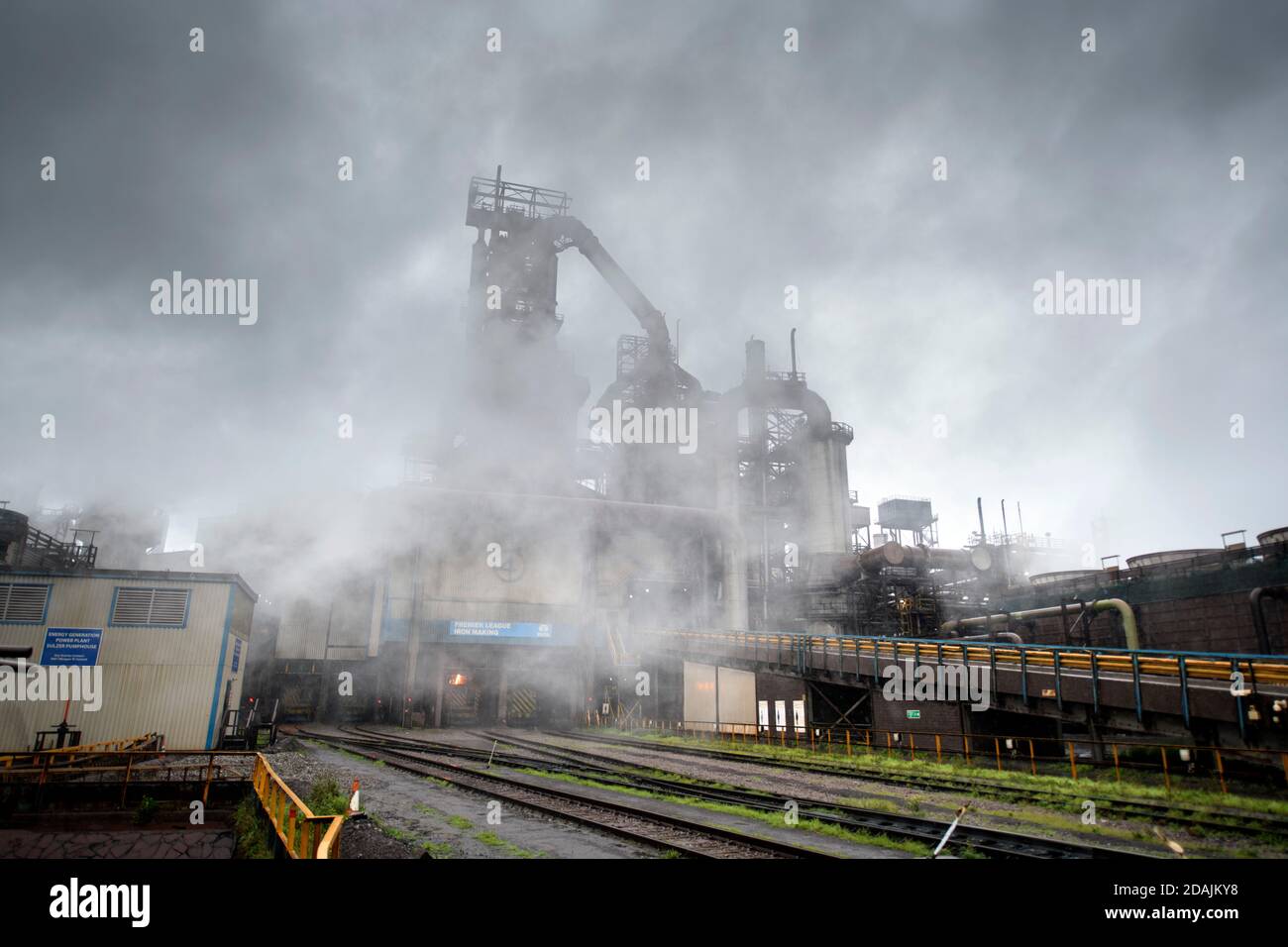 The Tata Steelworks in Port Talbot, South Wales - Blast Furnace 4 Stock ...