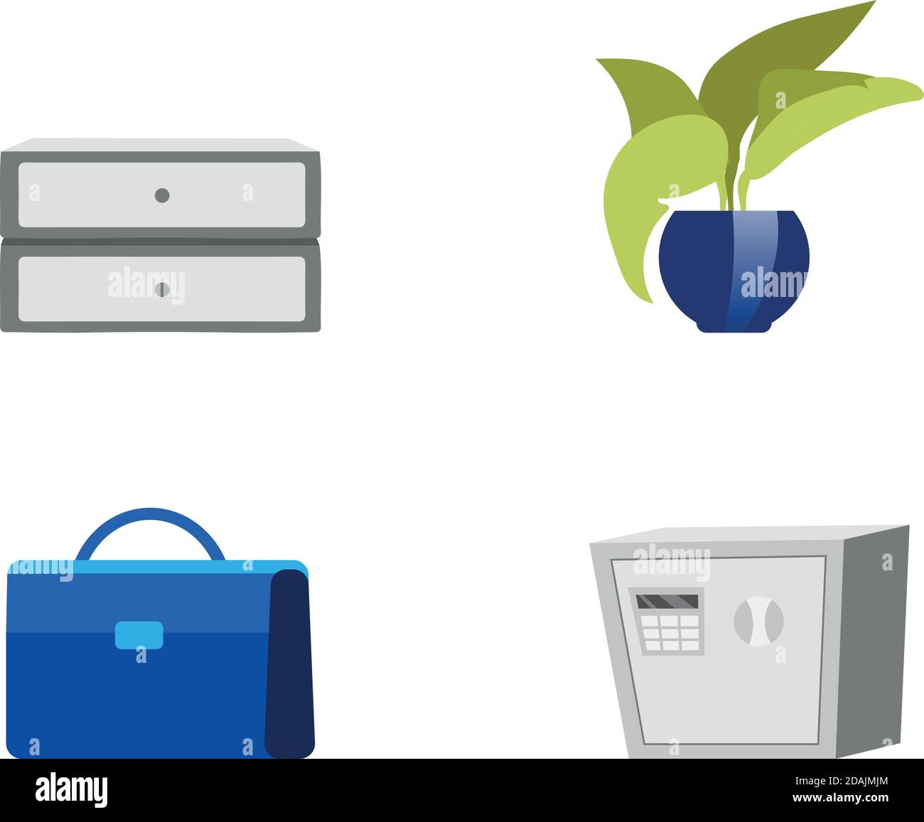 Office furniture flat objects set Stock Vector Image & Art - Alamy
