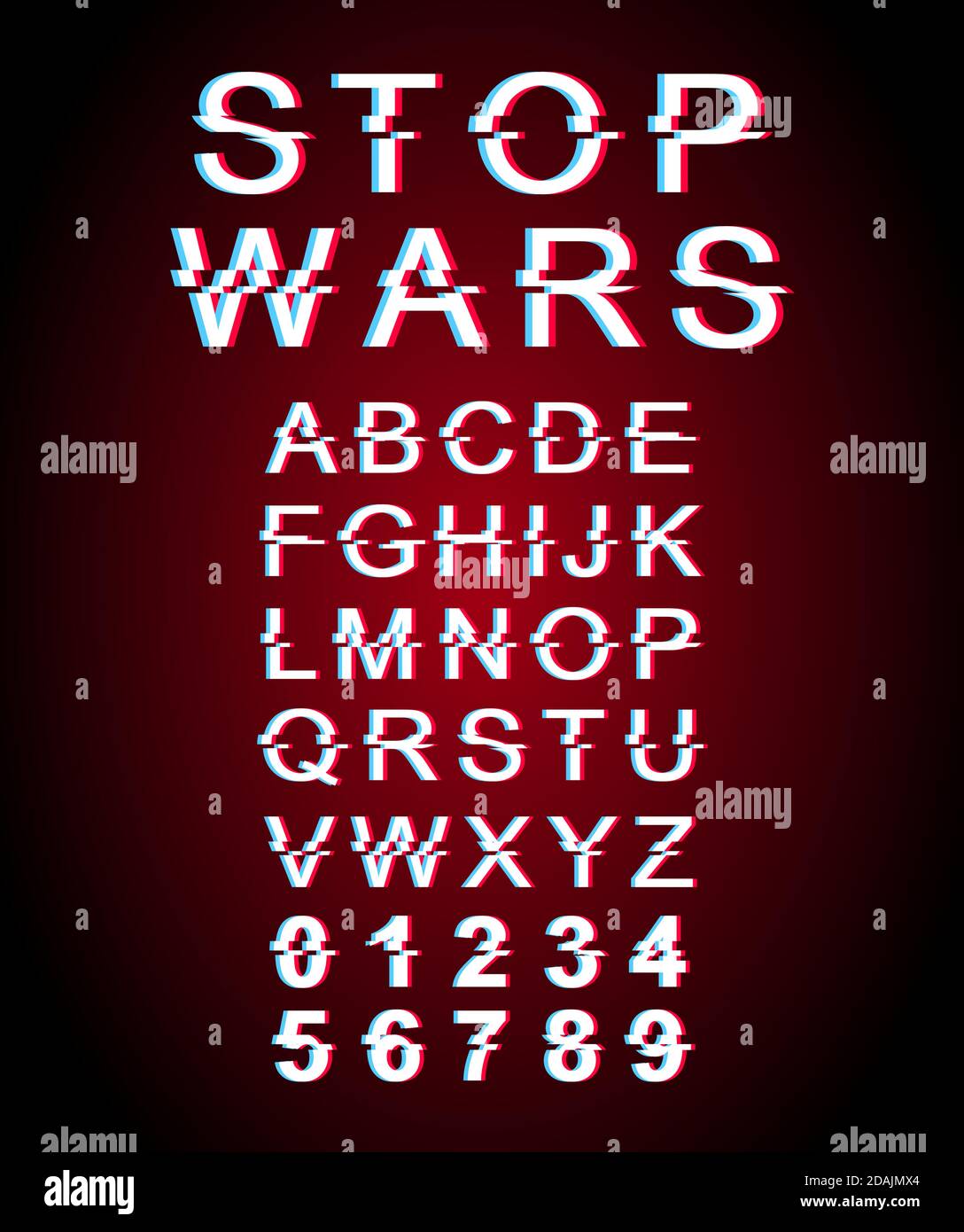 Stop wars font template Stock Vector Image & Art - Alamy
