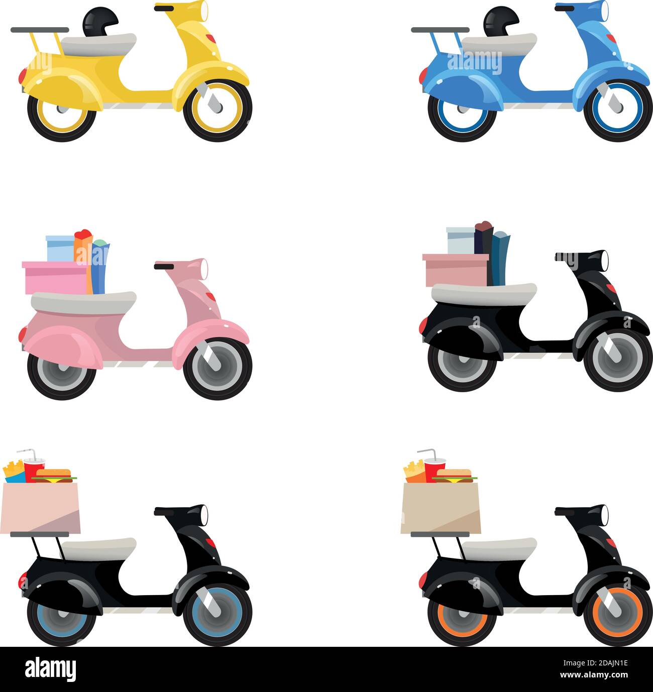 Motorcycle delivery service cartoon animation hi-res stock photography ...
