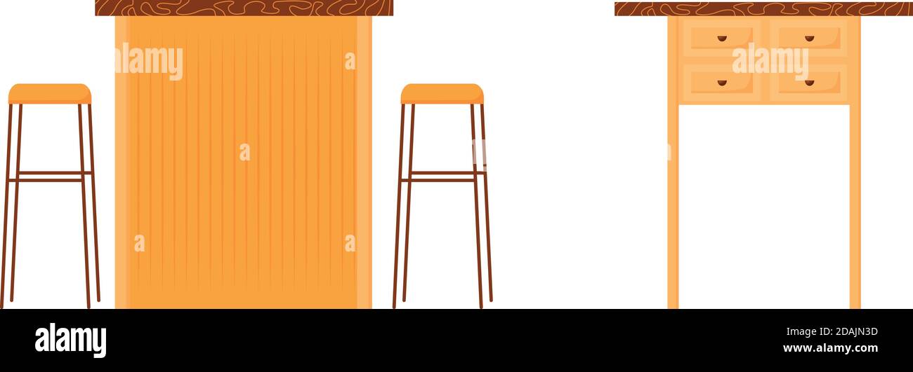 Cartoon set cafe interior Stock Vector Images - Alamy