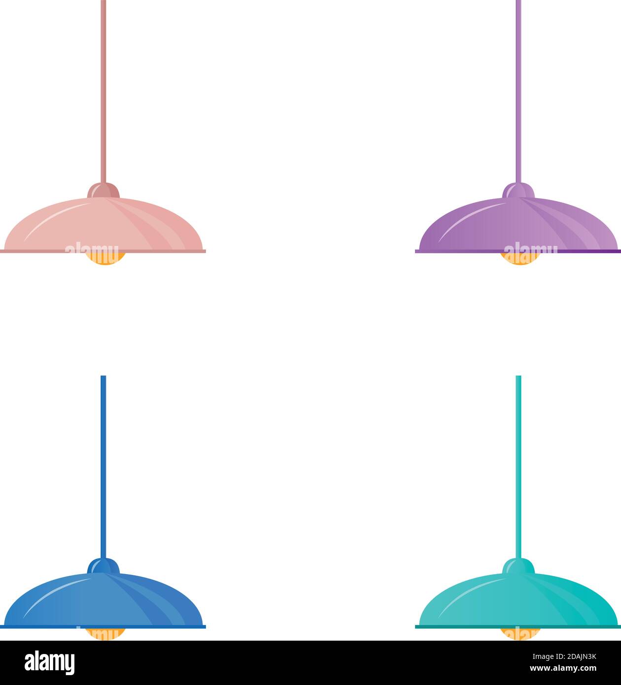 Colorful ceiling lamp object set Stock Vector Image & Art - Alamy