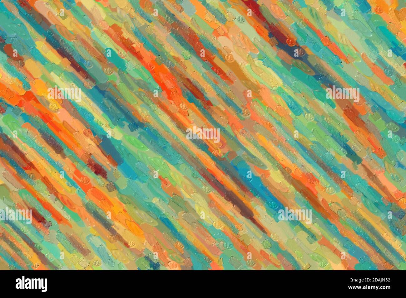 Orange, red and blue lines large color variation impasto background ...