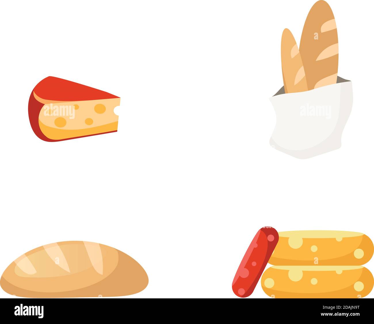 Cheese and bread objects set Stock Vector Image & Art - Alamy