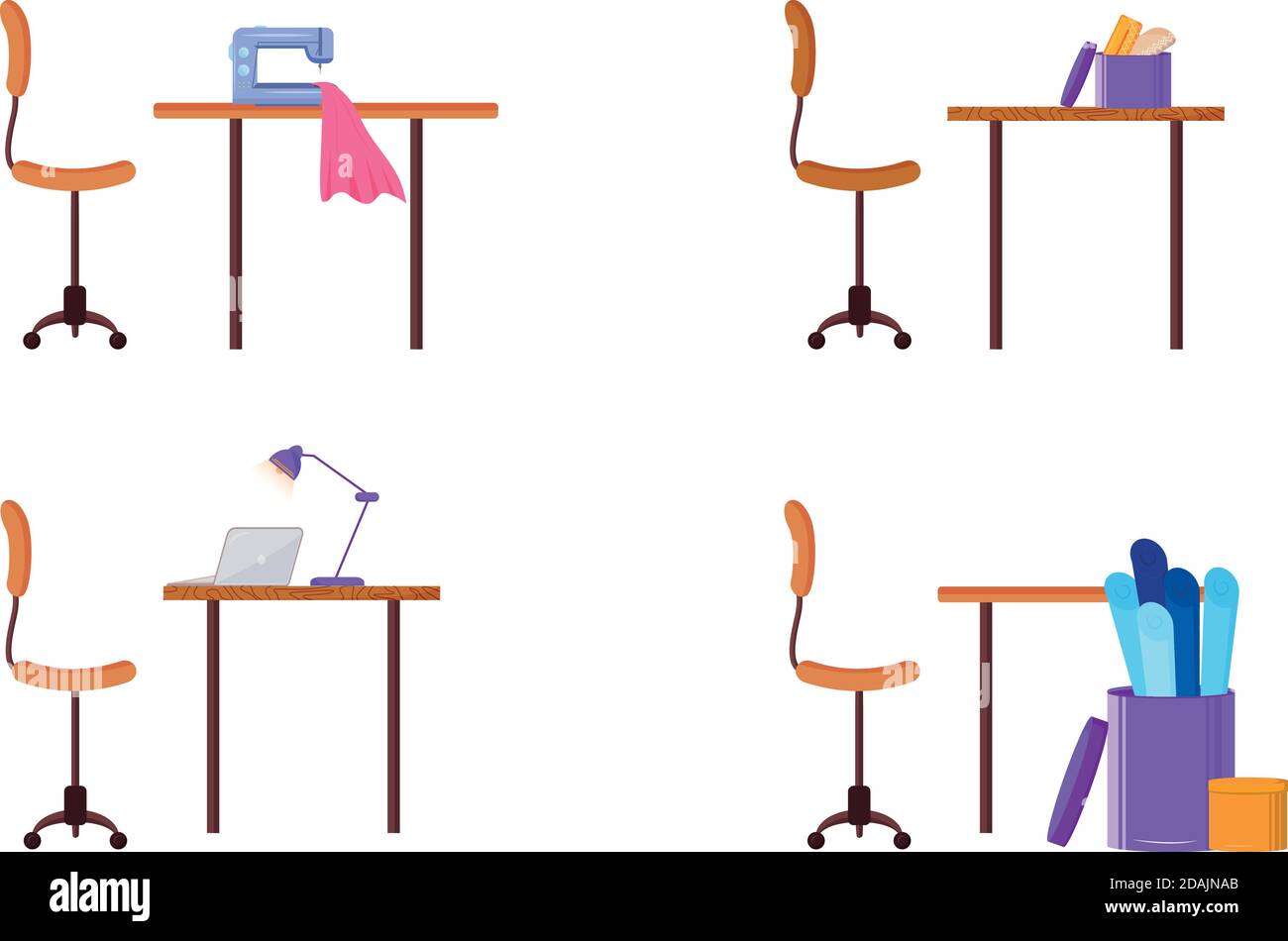 Fashion designer table Stock Vector Images - Alamy