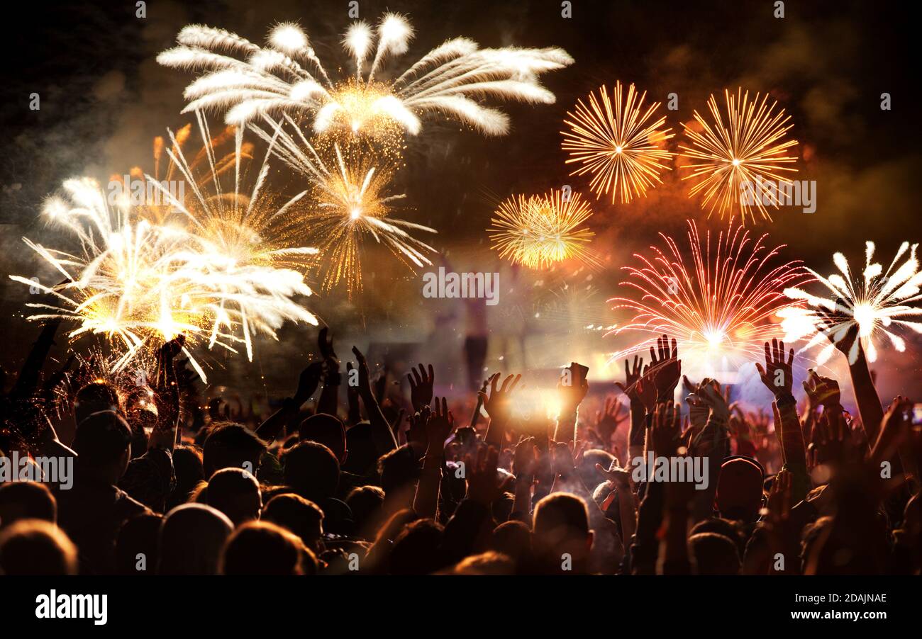 Vector new year fireworks hi-res stock photography and images - Alamy