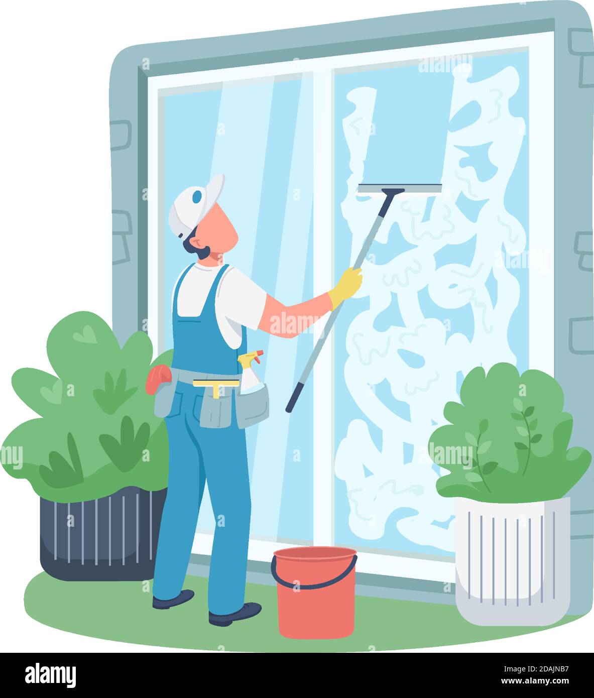 Professional janitor flat character Stock Vector Image & Art - Alamy