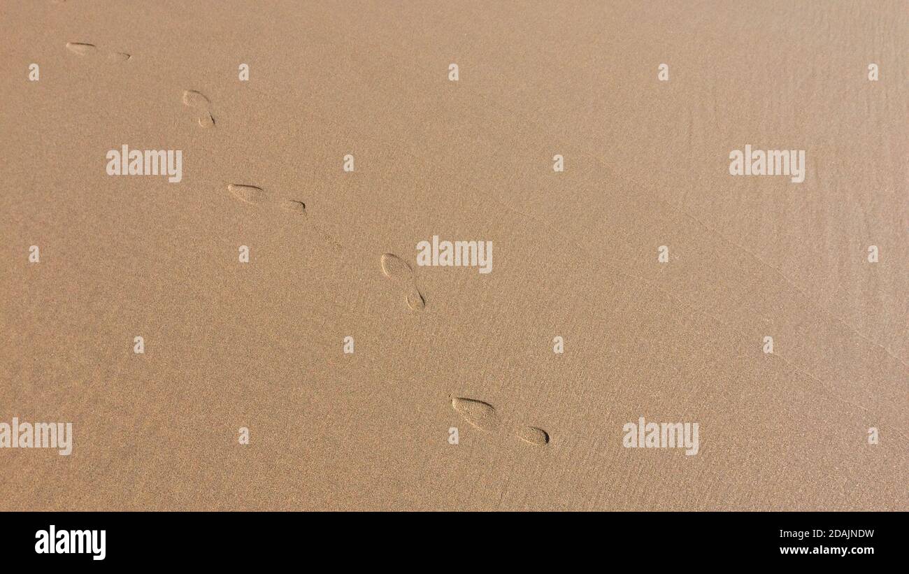 footprints in the sand, small female footprints Stock Photo - Alamy