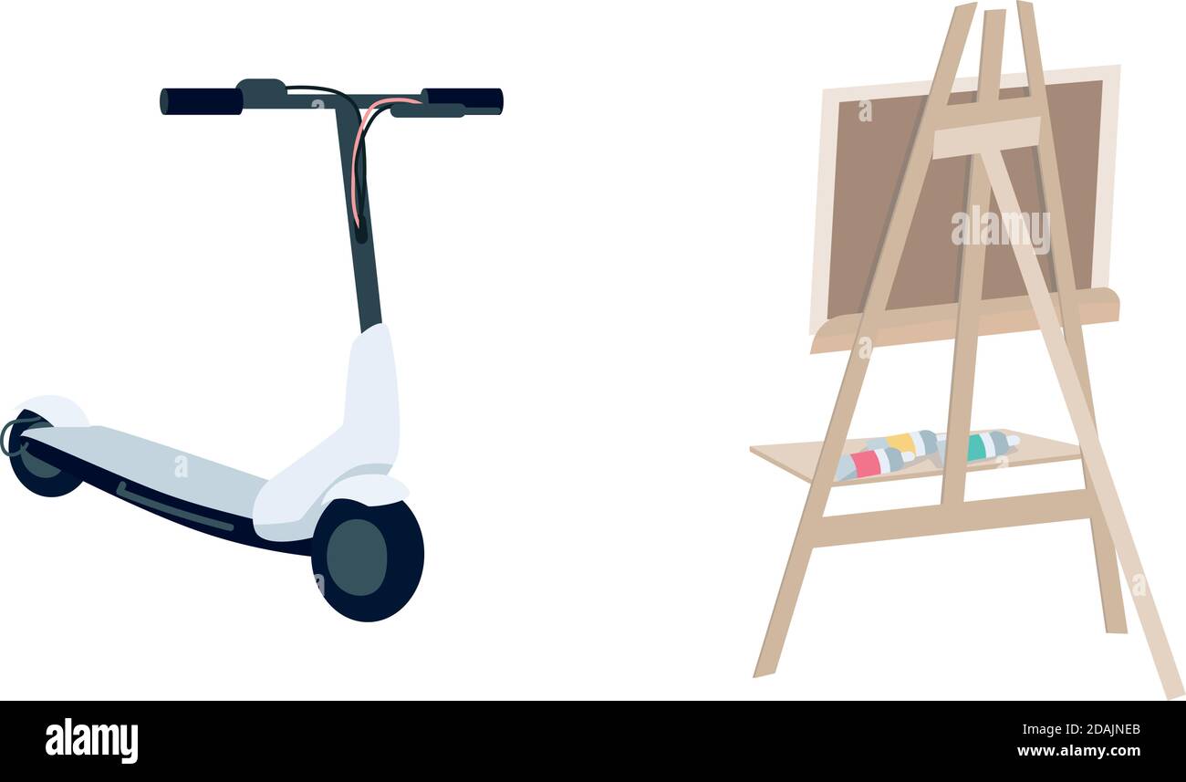 Electric scooter stand Stock Vector Images - Alamy