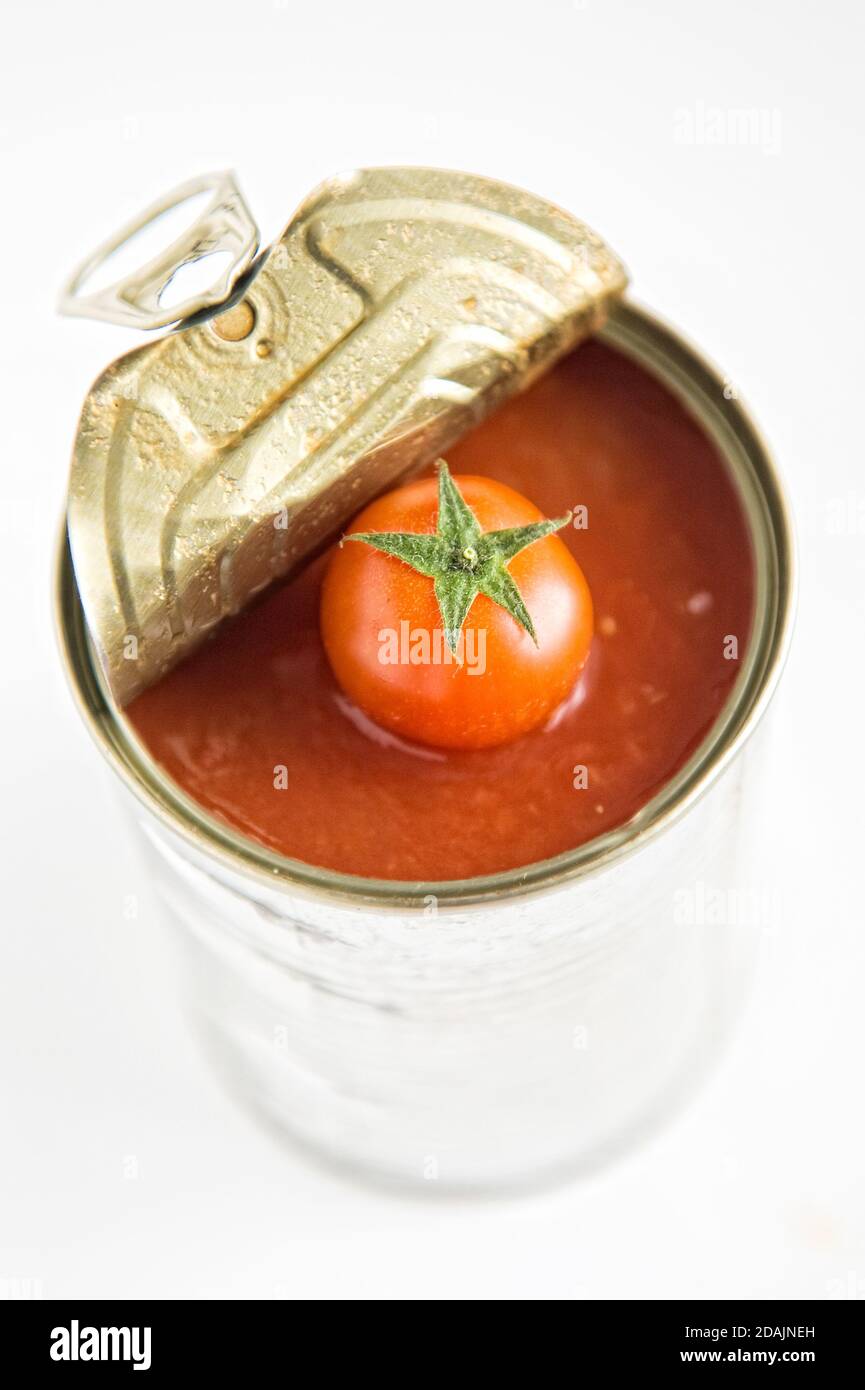 Tomato, open tomato can, Vegan diet food, creative cherry tomato ...