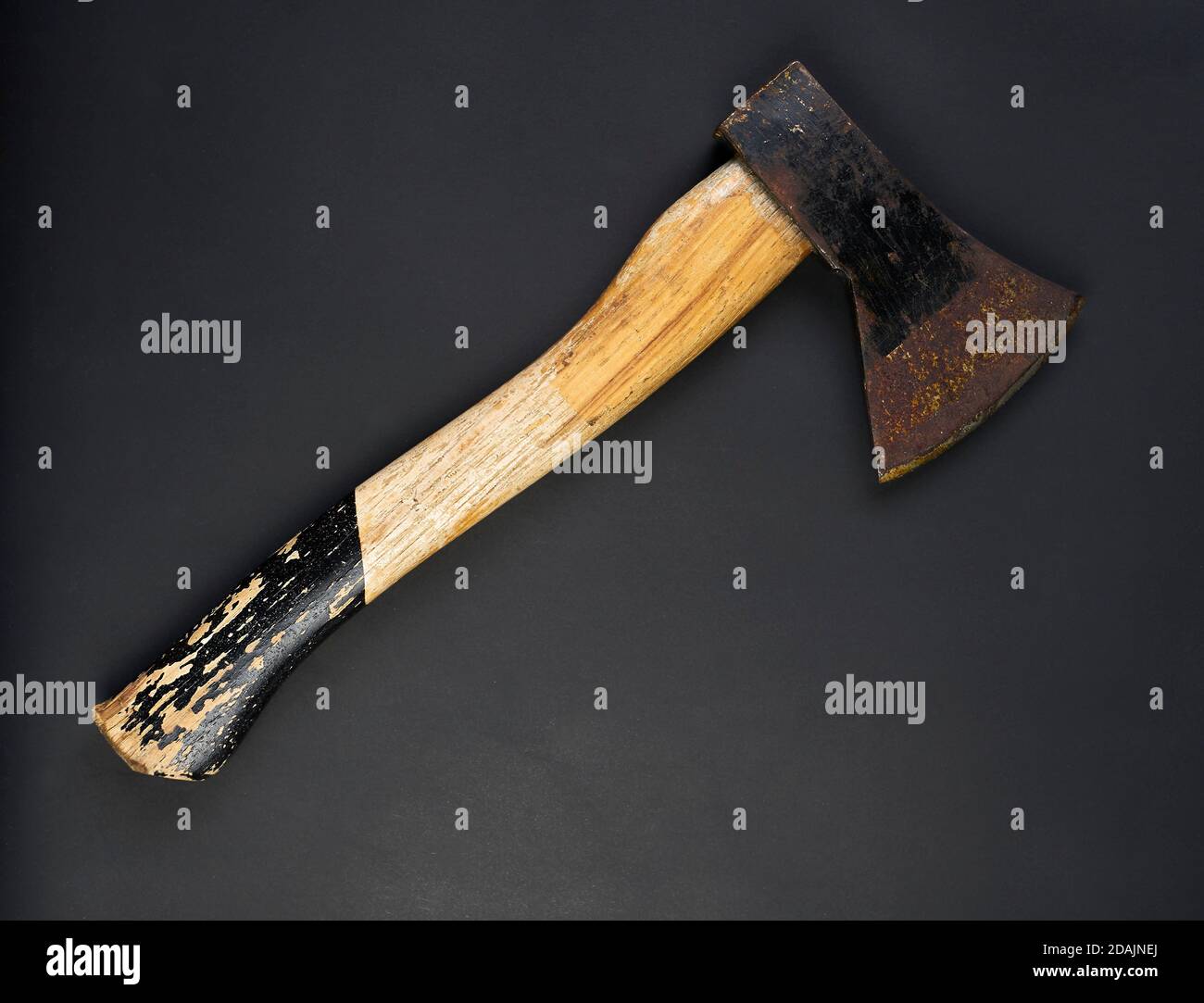 Old scratched, shabby, rusty ax with a wooden handle Stock Photo - Alamy
