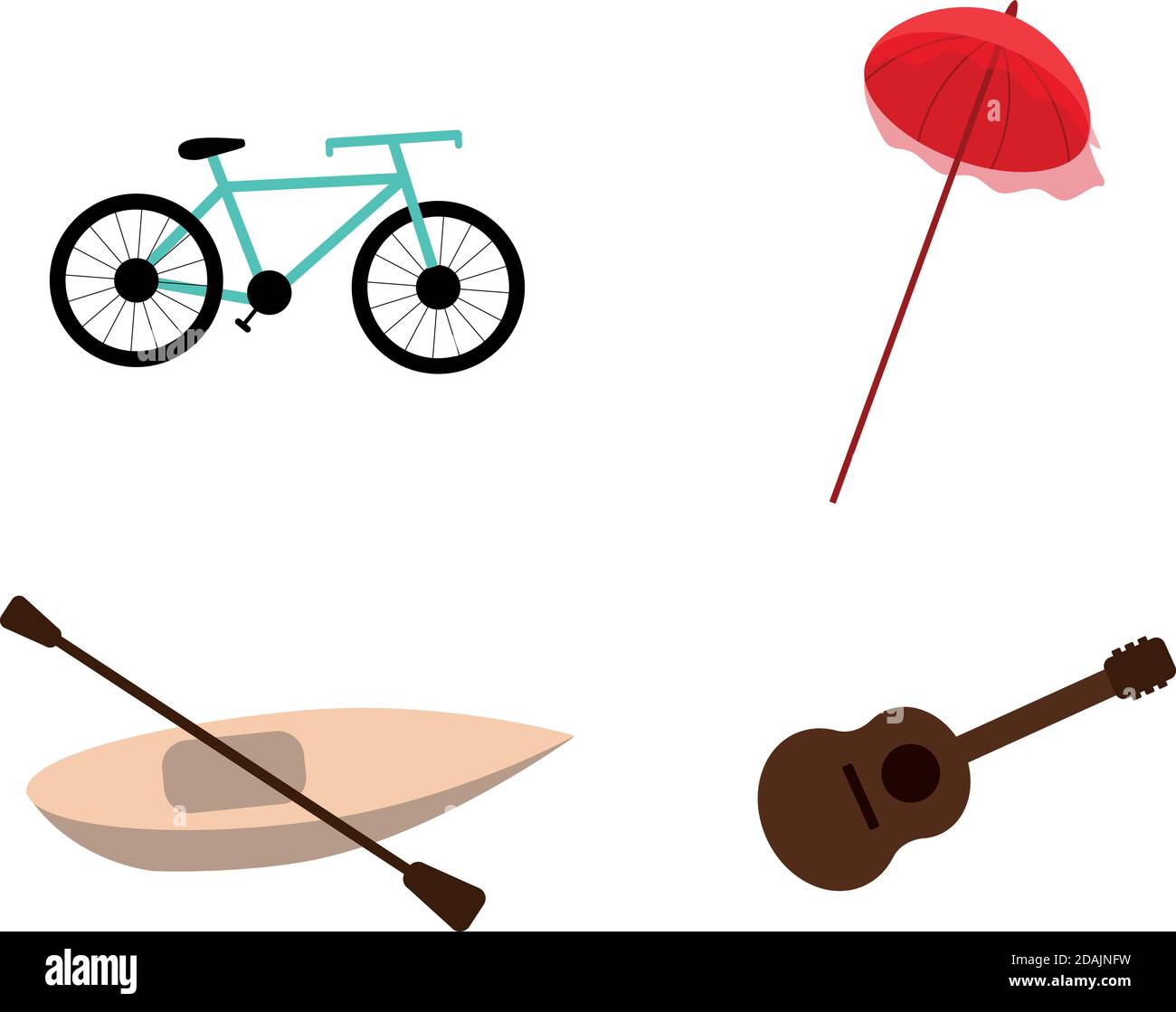 Summer activities flat objects set Stock Vector Image & Art - Alamy