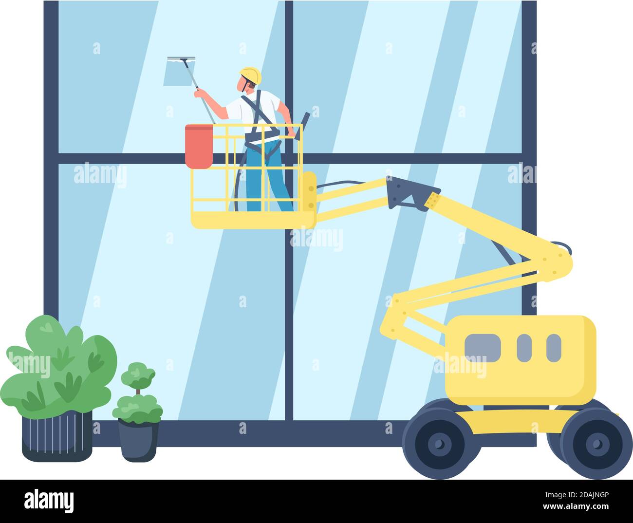 Window cleaner flat vector character Stock Vector Image & Art - Alamy