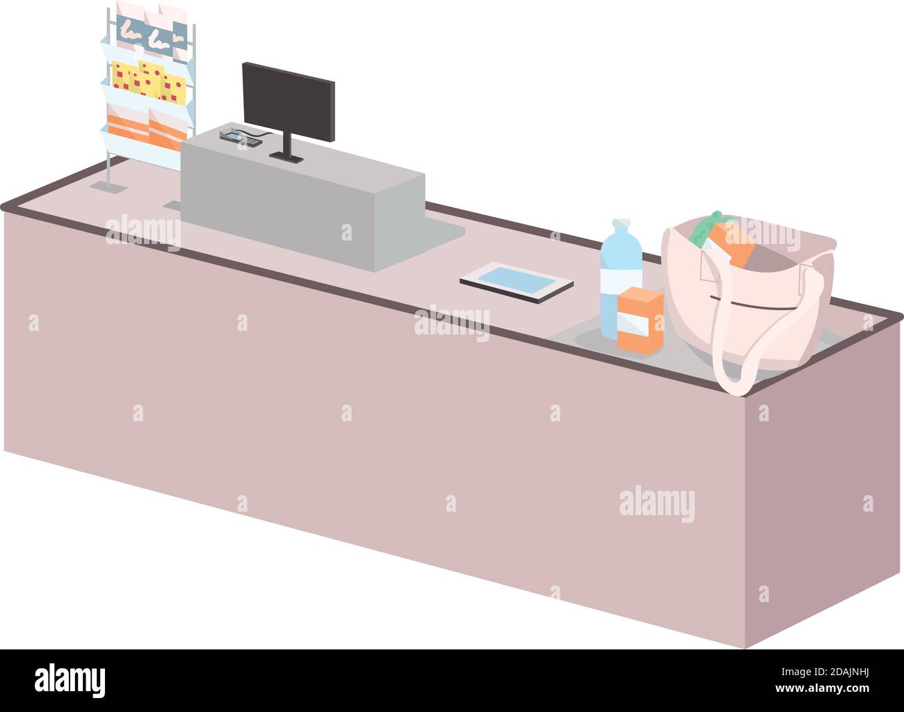 Cashier desk flat vector object Stock Vector Image & Art - Alamy