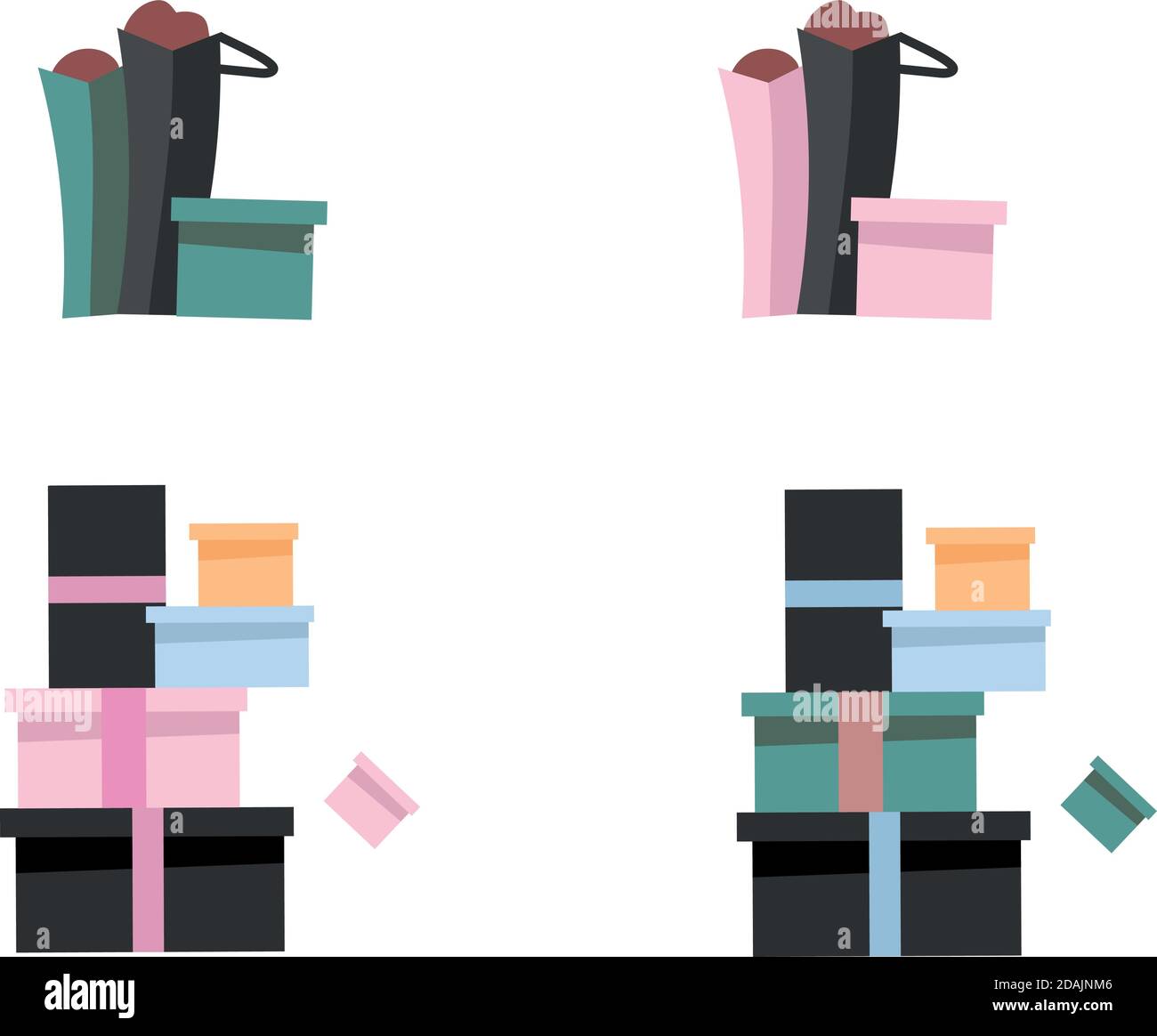 Brand shopping boxes objects set Stock Vector Image & Art - Alamy
