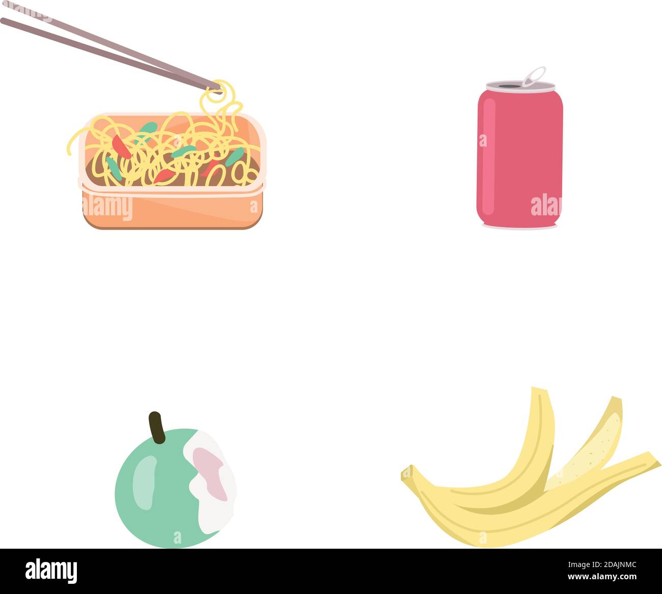 Food waste flat vector objects set Stock Vector Image & Art - Alamy