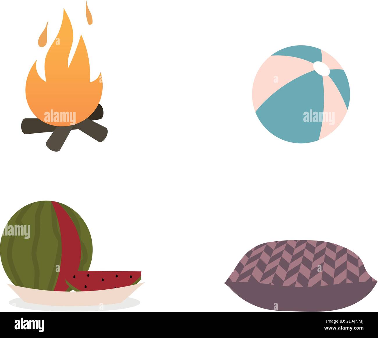 Summer camping flat objects set Stock Vector Image & Art - Alamy
