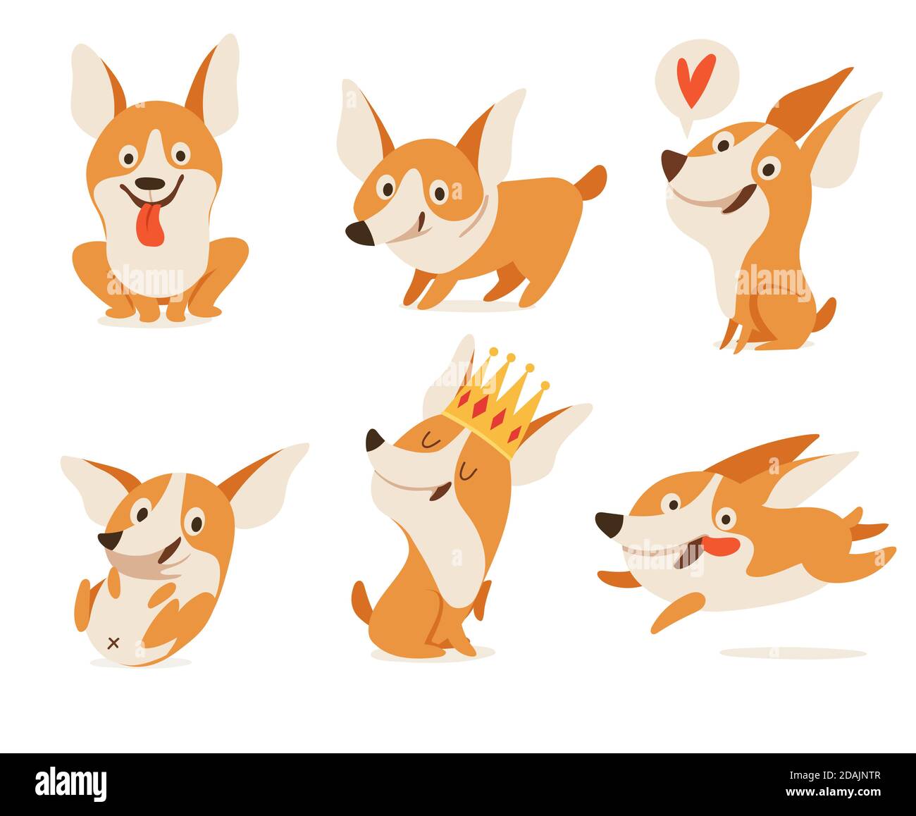 Welsh Corgi various characters doing various activities isolated Stock ...