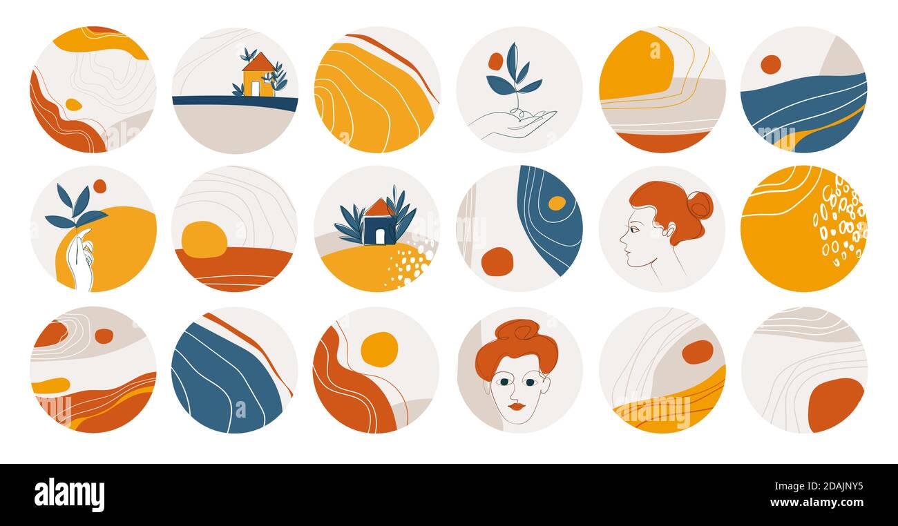 Round icons for social media stories Stock Vector Images - Alamy