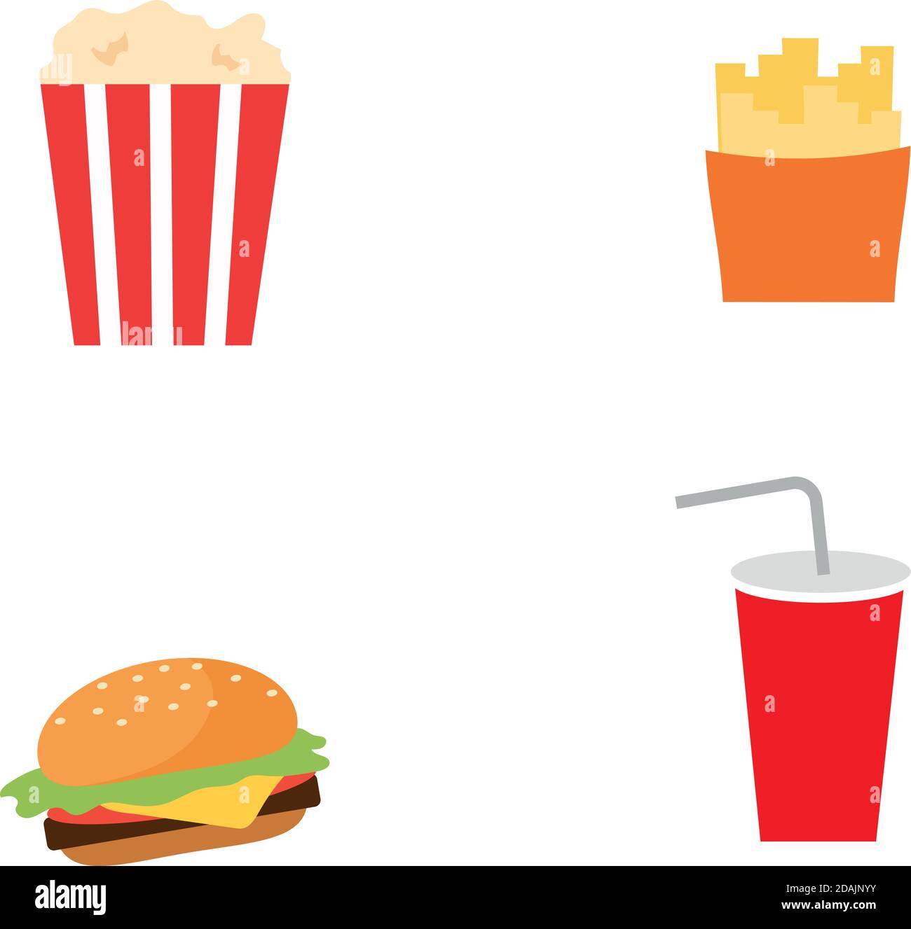 Fast food flat color vector objects set Stock Vector Image & Art - Alamy