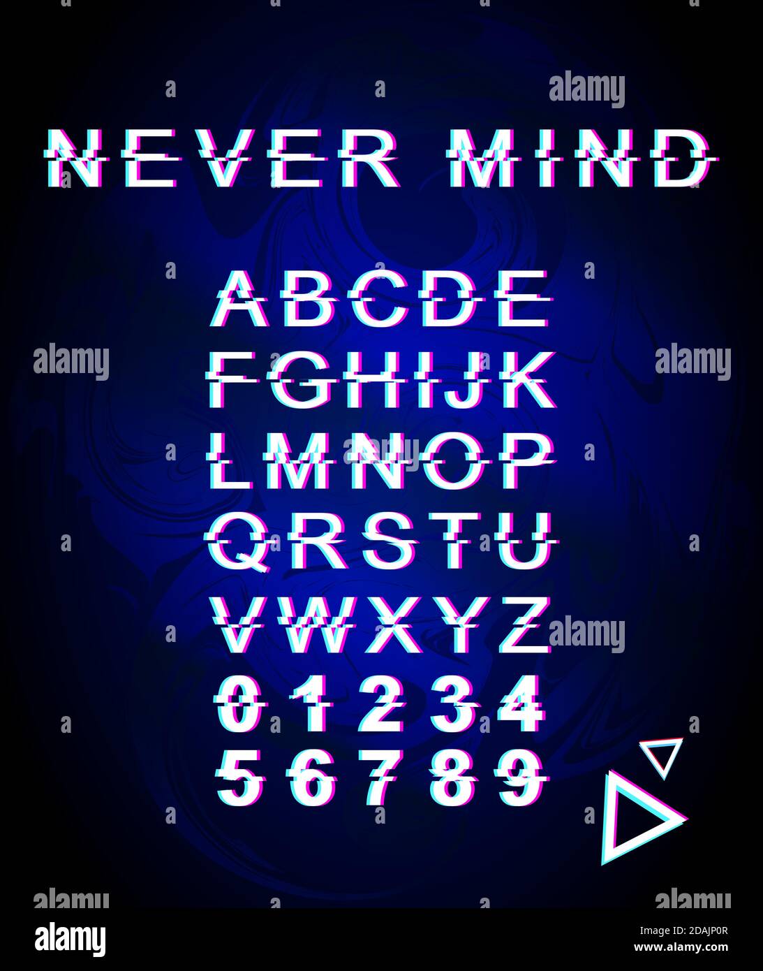Never mind font template. Retro futuristic style vector alphabet set on ...