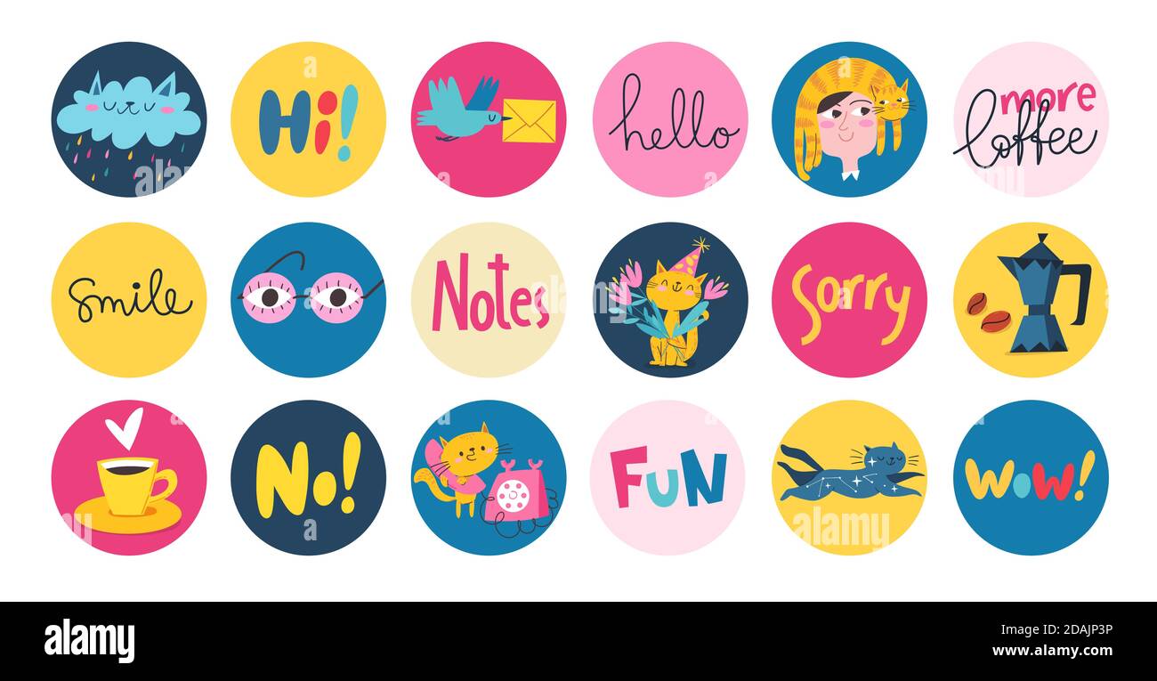 Round icons for social media stories Cut Out Stock Images & Pictures ...