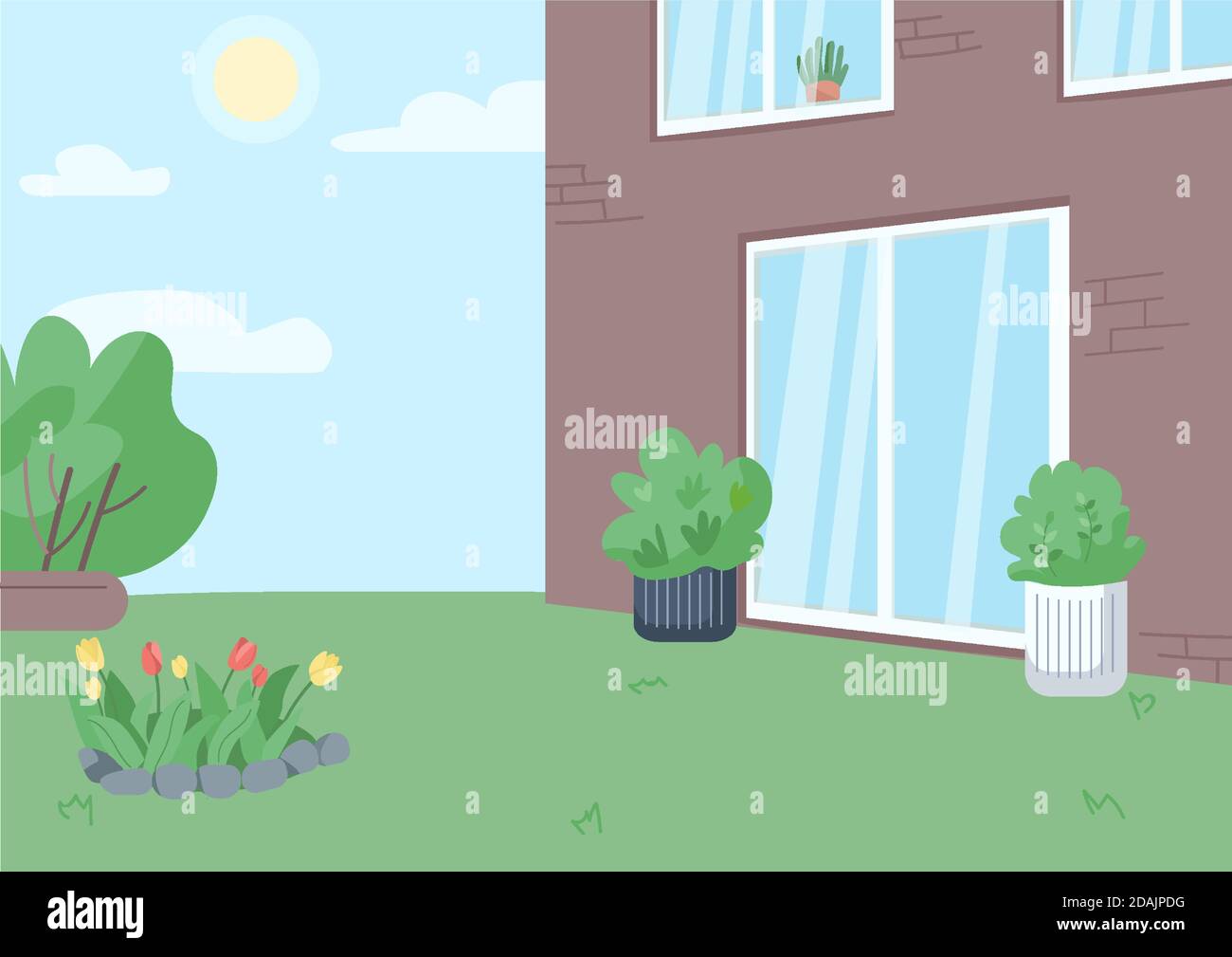 Empty backyard Stock Vector Images - Alamy