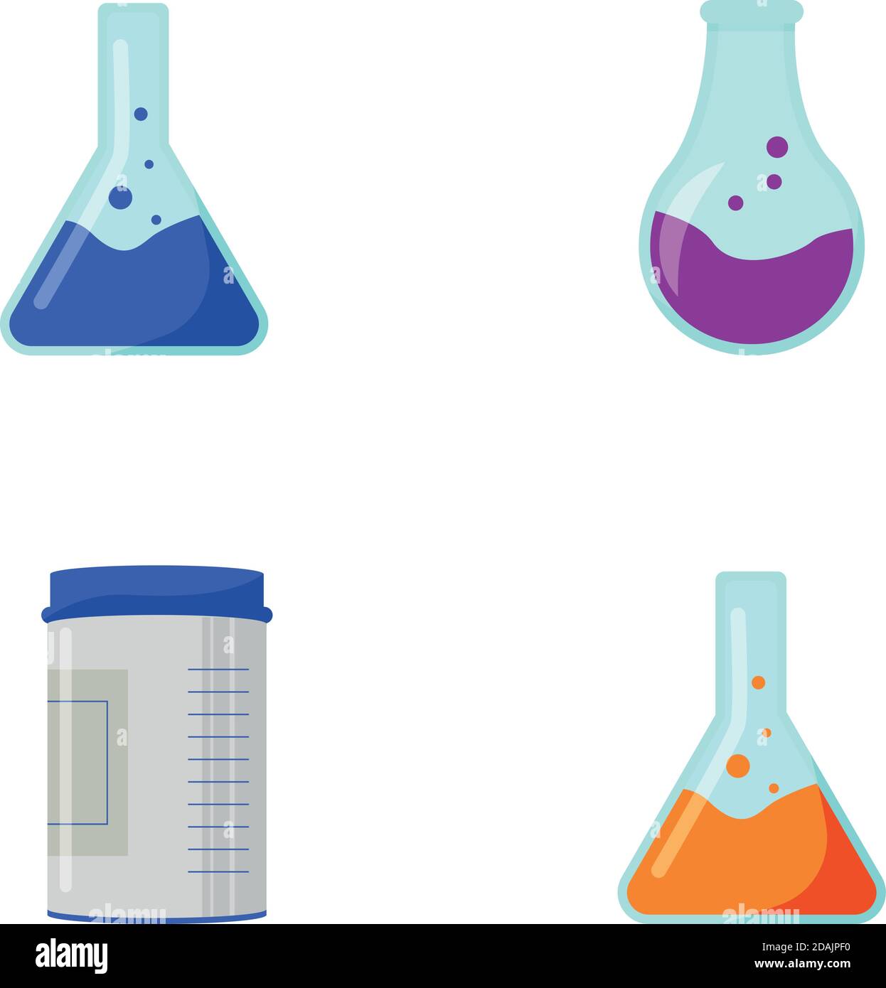 Chemical containers flat color vector object set Stock Vector Image ...