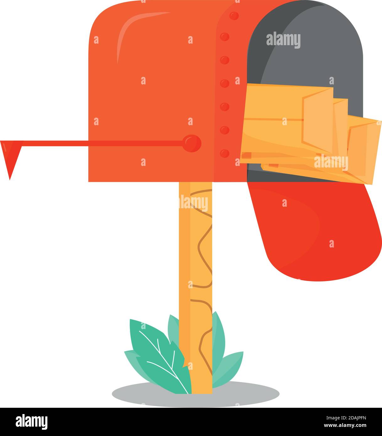 Cartoon open mailbox red flag hi-res stock photography and images - Alamy