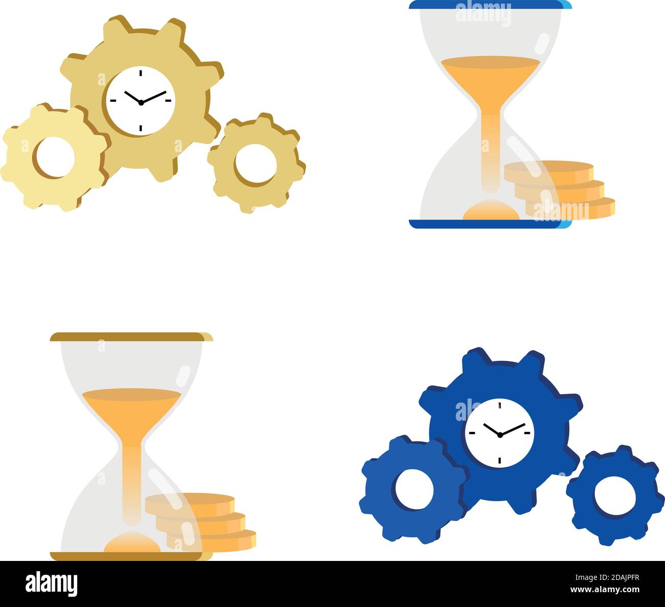 Time management flat color vector objects set Stock Vector Image & Art ...