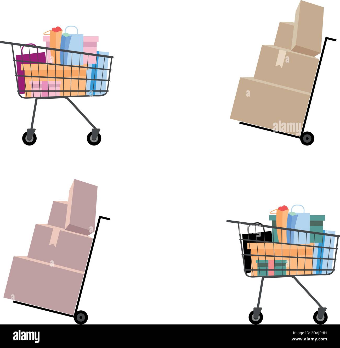 Hand truck simple flat Stock Vector Images - Alamy