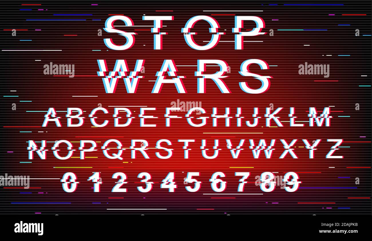 Stop wars font template Stock Vector Image & Art - Alamy