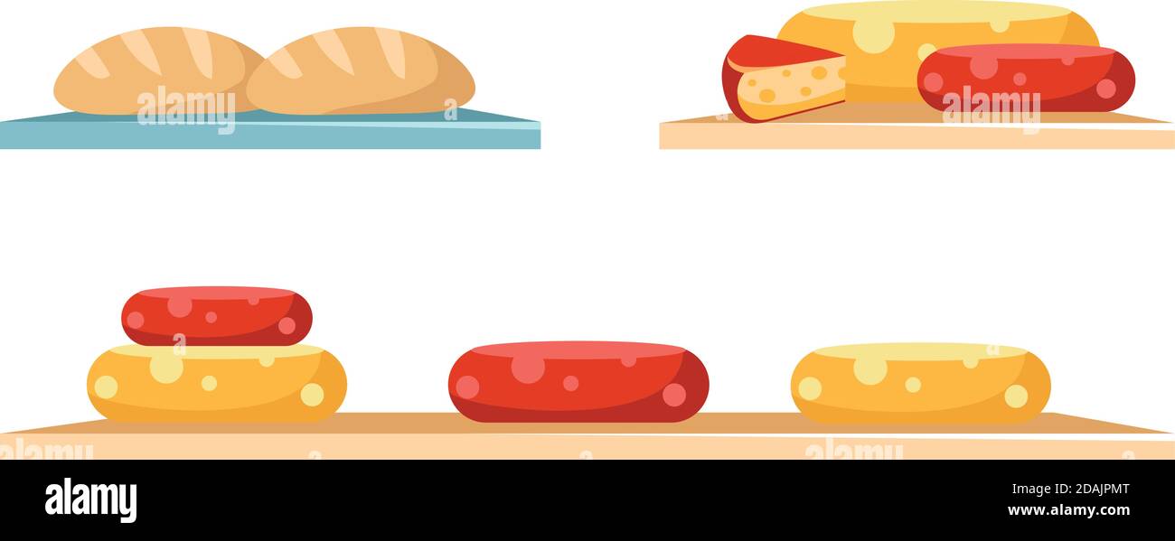 Display food shelves Stock Vector Images - Alamy