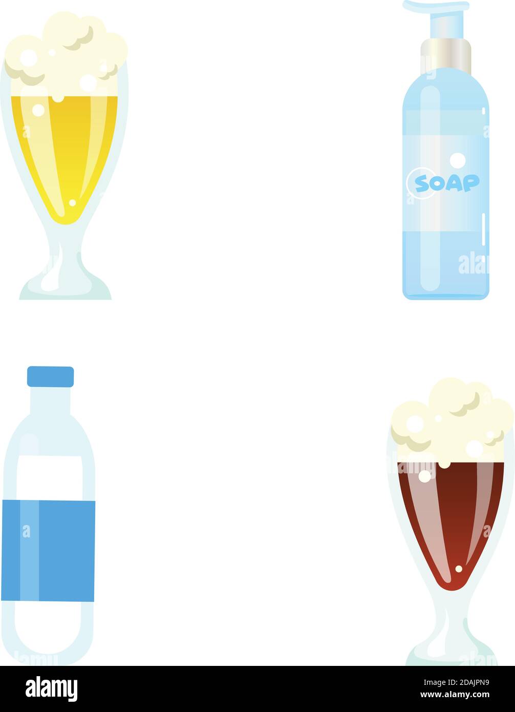 Beverages flat vector objects set Stock Vector Image & Art - Alamy