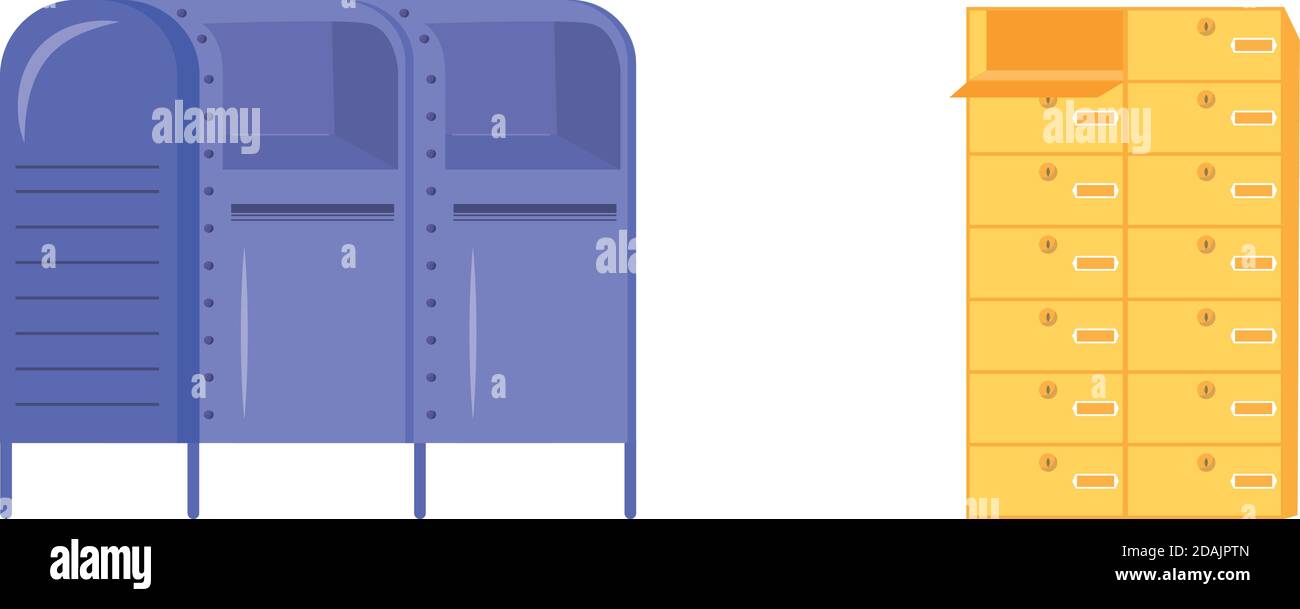 Row of mailboxes Stock Vector Images - Alamy