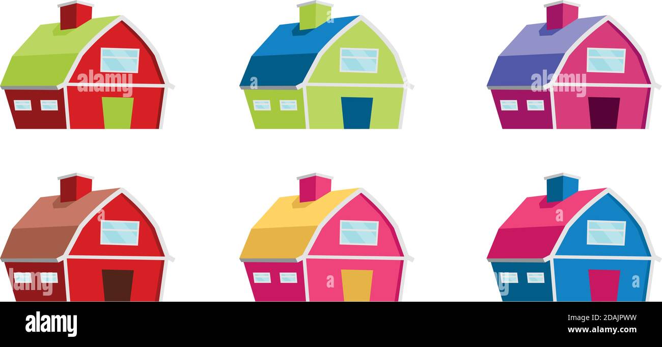 Isolated farm houses Cut Out Stock Images & Pictures - Alamy